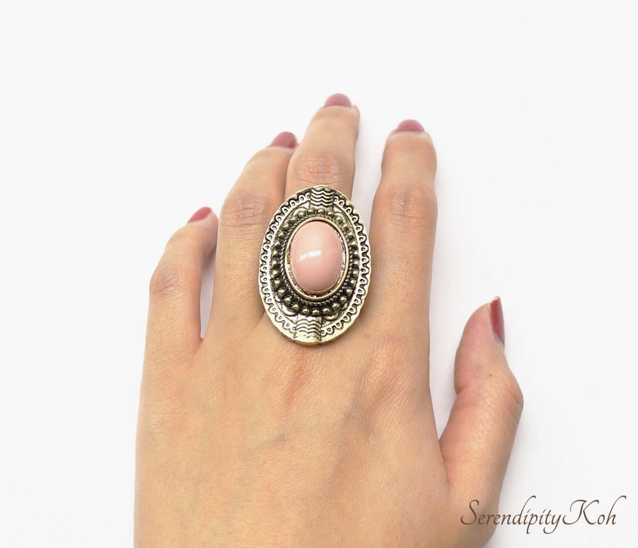 PINK STONE RING on Luulla